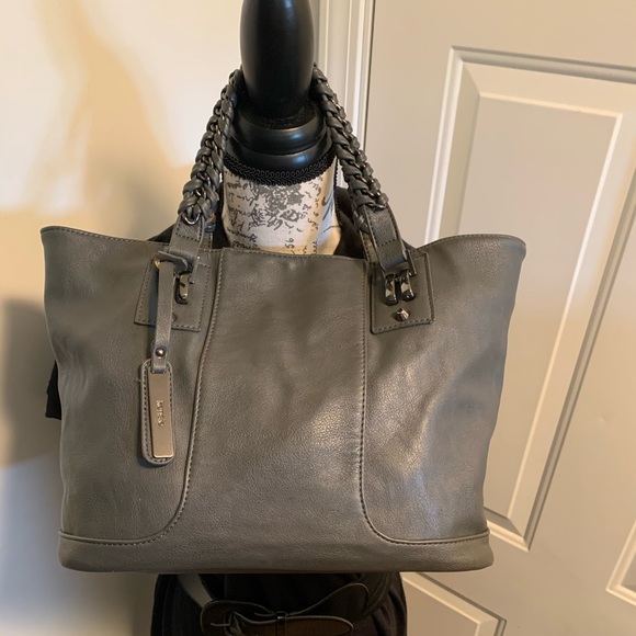 Kensie | Bags | Kensie Gray Vegan Leather Satchel With Detach Bag ...